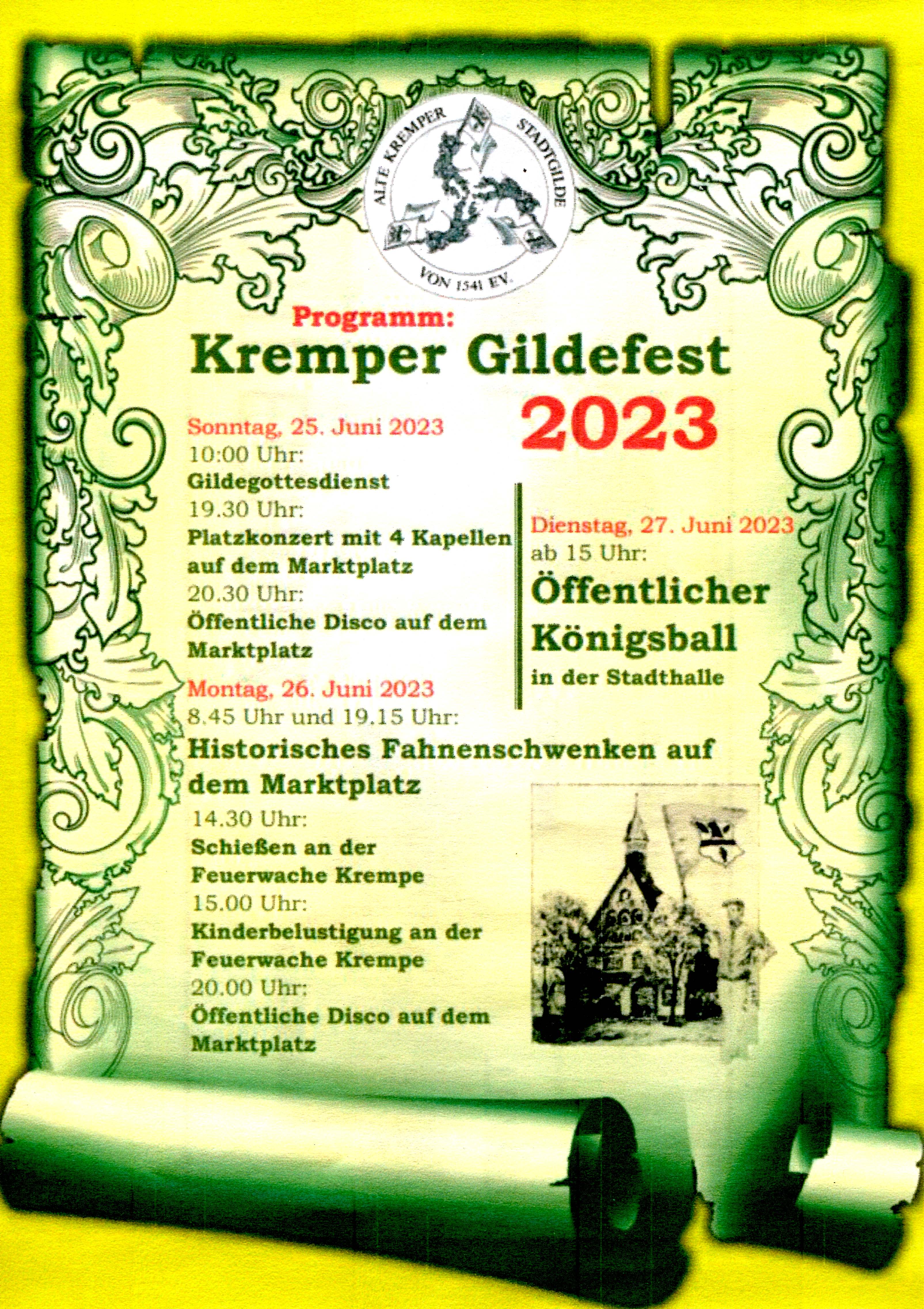 Offizielles Gildeprogramm 2023 – Alte Kremper Stadtgilde von 1541